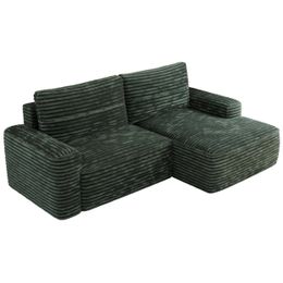 ECKSOFA BELLUNO L Gr&uuml;n Cord - Rechts