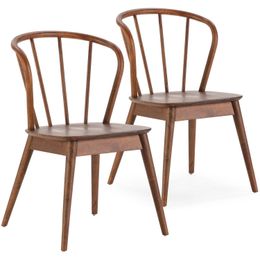 STUHL 2er-Set Brisa Walnussfarbe, Massivholz