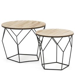 COUCH-/BEISTELLTISCH-SET Tokio schwarzes Metall