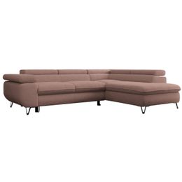 ECKSOFA PEDRO L Rosa Boucle - Rechts Seite