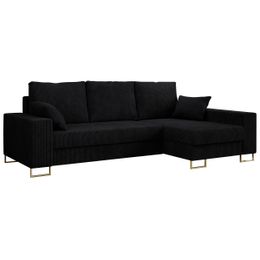 ECKSOFA Dorian Cord Schwarz