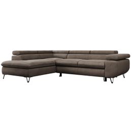 ECKSOFA PEDRO L Braun Velvet - Links Seite