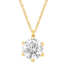 Kette mit Anh&auml;nger ONE ELEMENT "Collier Halskette aus 585 Gold - 40 cm", gold, Halsketten, Damen, 40cm, 1, Diamanten Gelbgold 585 Gold, Diamanten, Gelbgold 585, Gold, mit 1 Lab Grown Diamant 1 ct