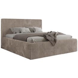 POLSTERBETT TILIANO CLASSIC 140/200 - Hellbraun Cord - Schaum-Matratze