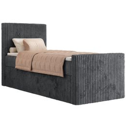 BOXBETT TILIANO DUO 90/200 - Grau Cord - H4 - Topper T25 - Links Seite