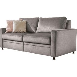 Schlafsofa DIE PLANBAR "MP-PD19021", grau (alu), B:186cm H:90cm T:100cm, 100% Polyester, Sofas, Schlafsofa, mit L&auml;ngsschl&auml;ferfunktion 80 bzw. 160x210 cm