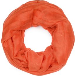 Loop styleBREAKER "Loop mit Glitzer unifarben", Damen, orange, Obermaterial: 100% Viskose CV., Modisch, Modet&uuml;cher Loop
