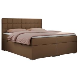 BOXBETT CARMEN 160/200 Braun Kunstleder - H3