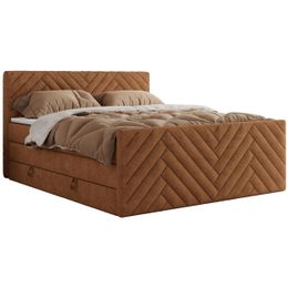 BOXSPRINGBETT PARIS KING DUO - 160/200 - Orange Struktur - H3