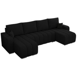 WOHNLANDSCHAFT KIRASSO U Schwarz Boucle