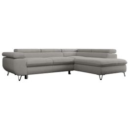 ECKSOFA PEDRO L Hellgrau Boucle - Rechts Seite