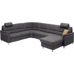 Wohnlandschaft DIE PLANBAR "ZE-EM16033 U-Form, Breite 330 cm", mammut grau, B:330cm T:262cm, 100% Polyester, Sofas, Wohnlandschaft, wahlweise mit Kopfst&uuml;tzen und Bettfunktion