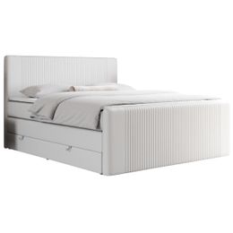 BOXSPRINGBETT KING DOREN 160/200 Wei&szlig; Kunstleder - H4