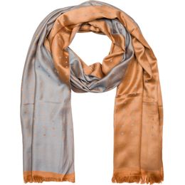 Schal styleBREAKER "Edler Schal mit Quadratischem Muster", Damen, grau (hellgrau, braun), Obermaterial: 100% Viskose CV., Modisch, Modet&uuml;cher Schal