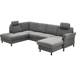 Wohnlandschaft DIE PLANBAR "ZE-EM18013 U-Form, Breite 305 cm", milan grau, B:305cm H:90cm T:200cm, 100% Polyester, Sofas, Wohnlandschaft, wahlweise mit Kopfst&uuml;tzen und Liegearmlehne