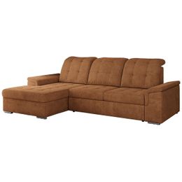 ECKSOFA MADRITO L - Orange Struktur - Links
