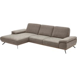 Ecksofa DIE PLANBAR "ZE-EM18063, Breite 322 cm", beige (cyber mandel), B:322cm H:89cm T:187cm, 100% Recyceltes Polyester, Sofas, Ecksofa, wahlweise mit Sitztiefen- und Armteilverstellung