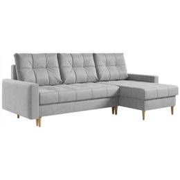 ECKSOFA Astra Hellgrau Velvet