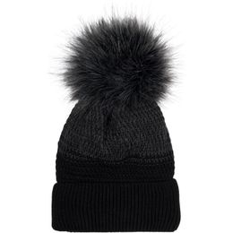 Bommelm&uuml;tze styleBREAKER "Strick Bommelm&uuml;tze mit Farbverlauf", Damen, schwarz (schwarz, dunkelgrau), 100% Polyacryl PAN., Modisch, M&uuml;tzen