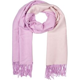Schal styleBREAKER "2-Farbiger Schal mit Fransen", Damen, lila (flieder, beige), Obermaterial: 70% Viskose CV. 30% Wolle WO., Modisch, Modet&uuml;cher Schal