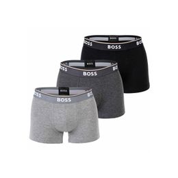 Boxershorts BOSS "Boxershort Trunk 3P Power 3er Pack", Herren, Gr. L, grau, Obermaterial: 95% Baumwolle CO. 5% Elasthan EL., Unterhosen