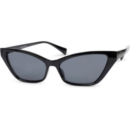 Sonnenbrille styleBREAKER "Schmale Retro Cateye Sonnenbrille", Damen, grau (gestell schwarz, glas grau get&ouml;nt), Modisch, Sonnenbrillen Sonnenbrille