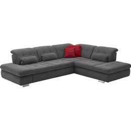 Ecksofa DIE PLANBAR "MP-IN17004 L-Form, Breite 323 cm, wahlweise weitere Funktionen", grau (anthrazit), B:323cm H:84cm T:124cm, 100% Polyester, Sofas, Ecksofa, Kaltschaum-Polsterung, inkl. Sitztiefenverstellung