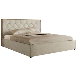 POLSTERBETT LARINO CLASSIC 180/200 - Creme Strukture - Schaum-Matratze