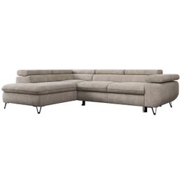 ECKSOFA PEDRO L Beige Struktur - Links Seite