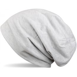 Beanie styleBREAKER "Unifarbene Beanie M&uuml;tze mit Fleece", Herren, grau (hellgrau meliert), 50% Viskose CV. 50% Polyester PES., Modisch, M&uuml;tzen Beanie