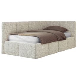 JUGENDBETT ARVO 90/200 - Beige Strukture - Multipocket-Matratze - Rechts Seite