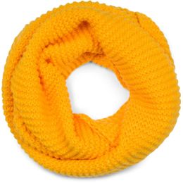 Loop styleBREAKER "Strick Loop Wellenmuster", Damen, gelb, Obermaterial: 100% Polyacryl PAN., Modisch, Modet&uuml;cher Loop