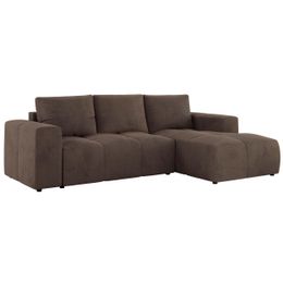 ECKSOFA MONIVA Braun Velvet - Rechts