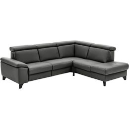 Ecksofa DIE PLANBAR "PN-EM23166 L-Form", grau (anthrazit), B:261cm H:80cm T:235cm, Sofas, Ecksofa, optional mit Kopfteilverstellung und Stauraum