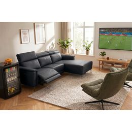 Ecksofa OTTO HOME "LUND, L-Form, 261cm, man. o. elektr. Relaxfunktion (mit USB-A)", schwarz, B:261cm H:97cm T:179cm, Kunstleder 100% Polyurethan, Sofas, Ecksofa, und Kopfteilverstellung