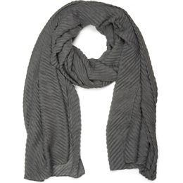 Schal styleBREAKER "Gekreppter Unifarbener Schal", Damen, grau (dunkelgrau), Obermaterial: 50% Viskose CV. 50% Baumwolle CO., Modisch, Modet&uuml;cher Schal