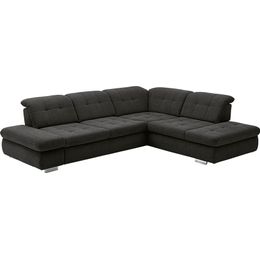 Ecksofa DIE PLANBAR "MP-IN17004 L-Form, Breite 323 cm, wahlweise weitere Funktionen", schwarz, B:323cm H:84cm T:124cm, 100% Polyester, Sofas, Ecksofa, Kaltschaum-Polsterung, inkl. Sitztiefenverstellung