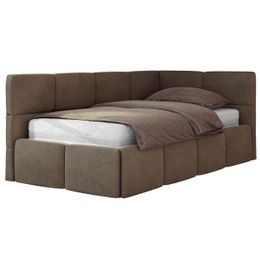 JUGENDBETT ARVO 90/200 - Braun Velvet - ohne Matratze - Rechts Seite