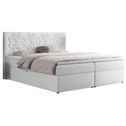 BOXBETT LEILA 120/200 Wei&szlig; Kunstleder - H4