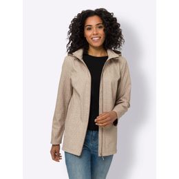 Softshelljacke Classic Basics, Damen, Gr. 38, beige (sesam, sand, bedruckt), 94% Polyester, 6% Elasthan, gemustert, Jacken Softshelljacke