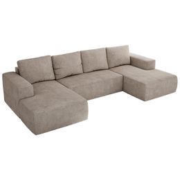 WOHNLANDSCHAFT TRENTINO U Beige Struktur