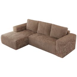ECKSOFA TRENTINO L Braun Cord - Links
