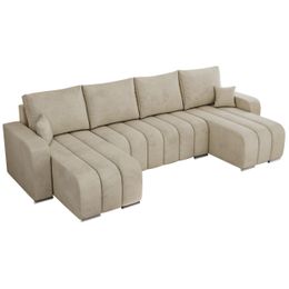 WOHNLANDSCHAFT KIRASSO U Beige Velvet