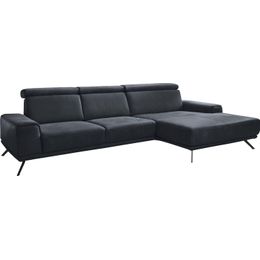 Ecksofa DIE PLANBAR "PN-EM22041 L-Form", blau (nightblau), B:335cm H:89cm T:188cm, Sofas, Ecksofa, wahlweise motorisches Canape oder Sitztiefenverstellung