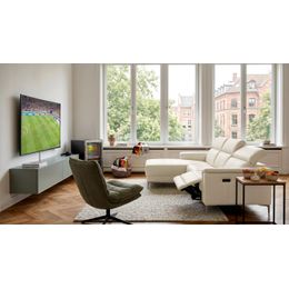 Ecksofa OTTO HOME "LUND, L-Form, 261cm, man. o. elektr. Relaxfunktion (mit USB-A)", beige (creme), B:261cm H:97cm T:179cm, Kunstleder 100% Polyurethan, Sofas, Ecksofa, und Kopfteilverstellung