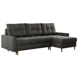 ECKSOFA Colin Velvet Dunkelgrau