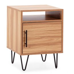 NACHTTISCH Alma 1 T&uuml;r Holzfarbe, Metallf&uuml;&szlig;e