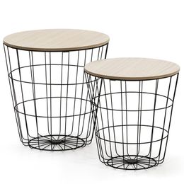 COUCH-/BEISTELLTISCH-SET Everest schwarzes Metall
