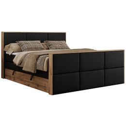 BOXSPRINGBETT ALBERO 2 KING DUO 160/200 Schwarz Kunstleder - H4