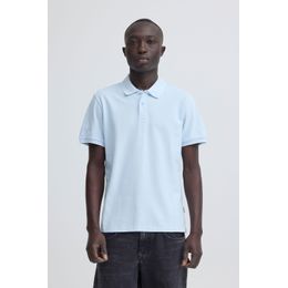 Poloshirt Blend "BHEdin", Herren, Gr. M, blau frost, Piqu&eacute;, 100% Baumwolle, unifarben, Basic, normal normal, ohne Ausschnitt, gerader Abschluss, Shirts, Klassisches Polo-Shirt mit kurzer Knopfleiste